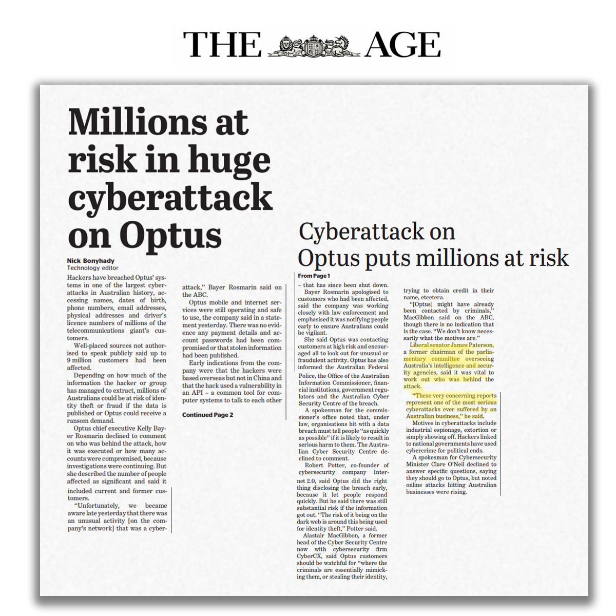 Millions at risk in huge cyberattack on Optus